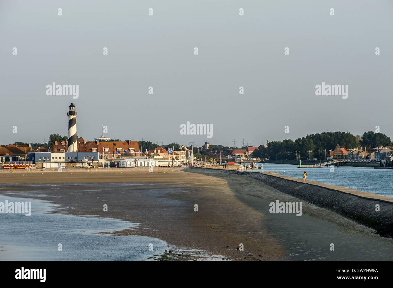 Beach, pharo and cabins in Petit-Fort Philippe nearby Gravelines La ...