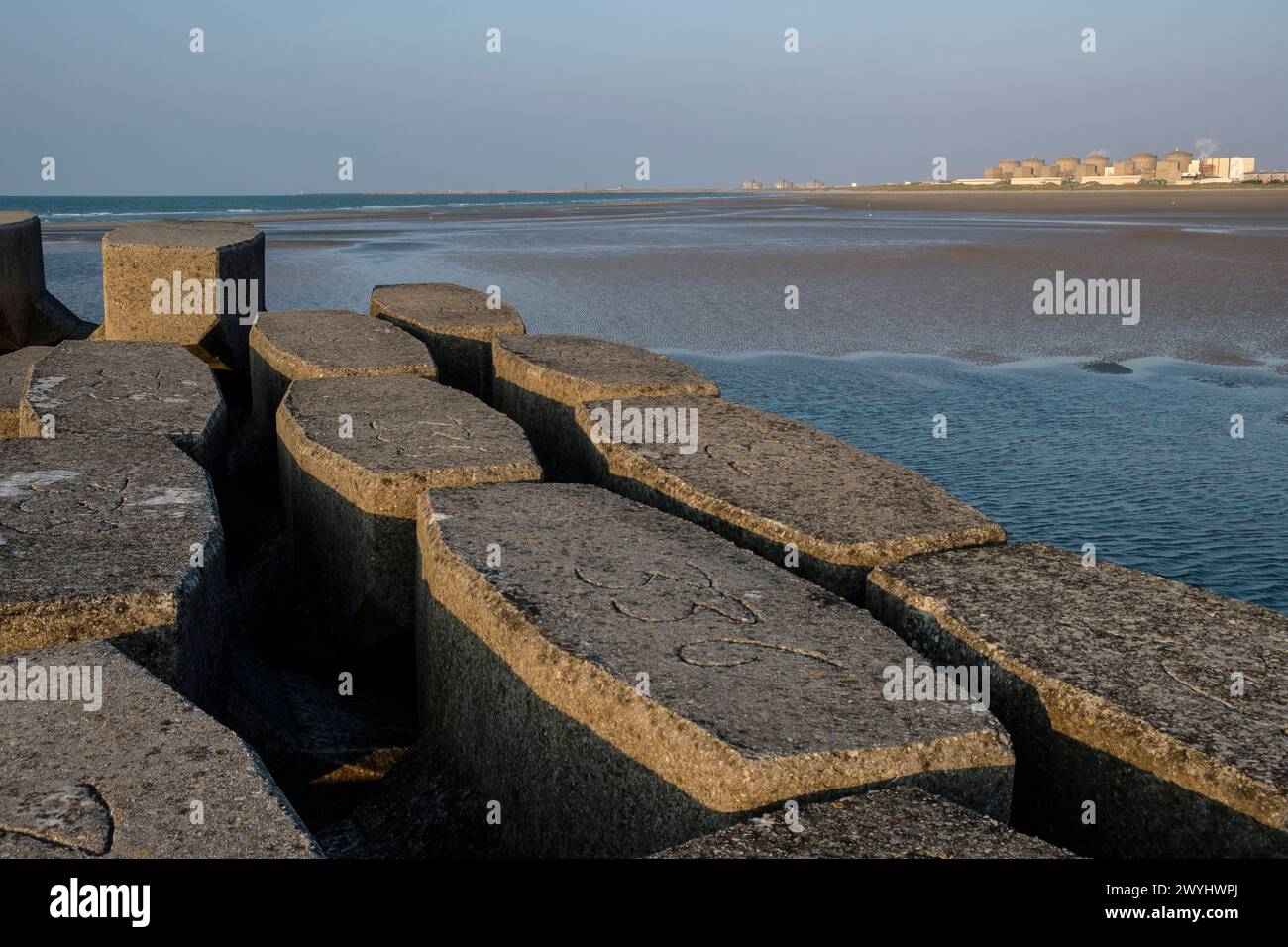 Beach, pharo and cabins in Petit-Fort Philippe nearby Gravelines La ...