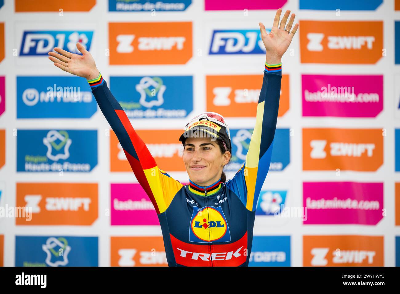 Roubaix, France. 06th Apr, 2024. Italian Elisa Balsamo of Lidl-Trek ...
