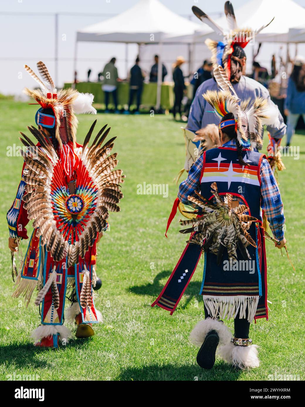 Malibu, California. April 6, 2024. Native American Dancers in ...