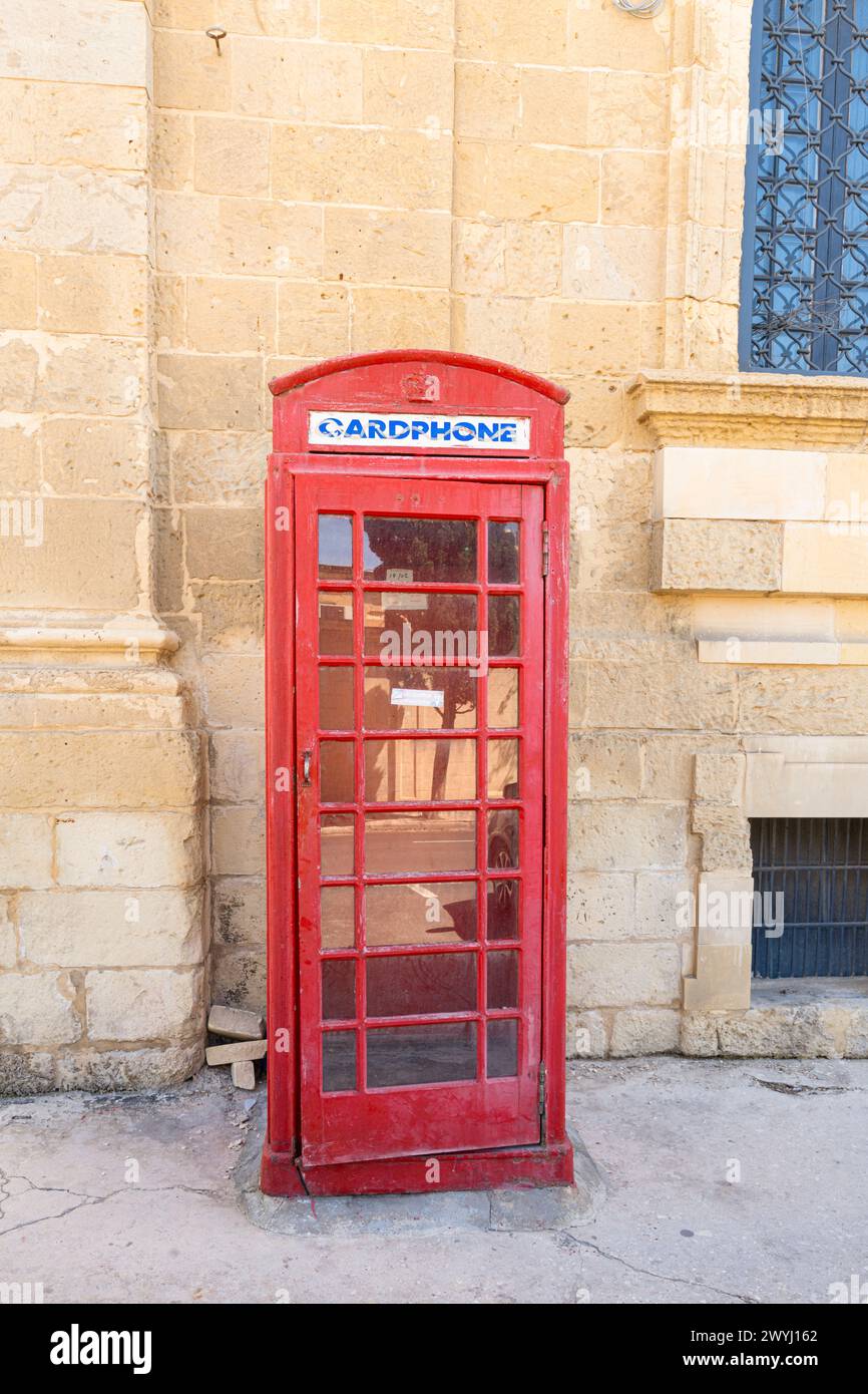 Valletta, Malta, April 03, 2024. an old telephone booth in the city ...