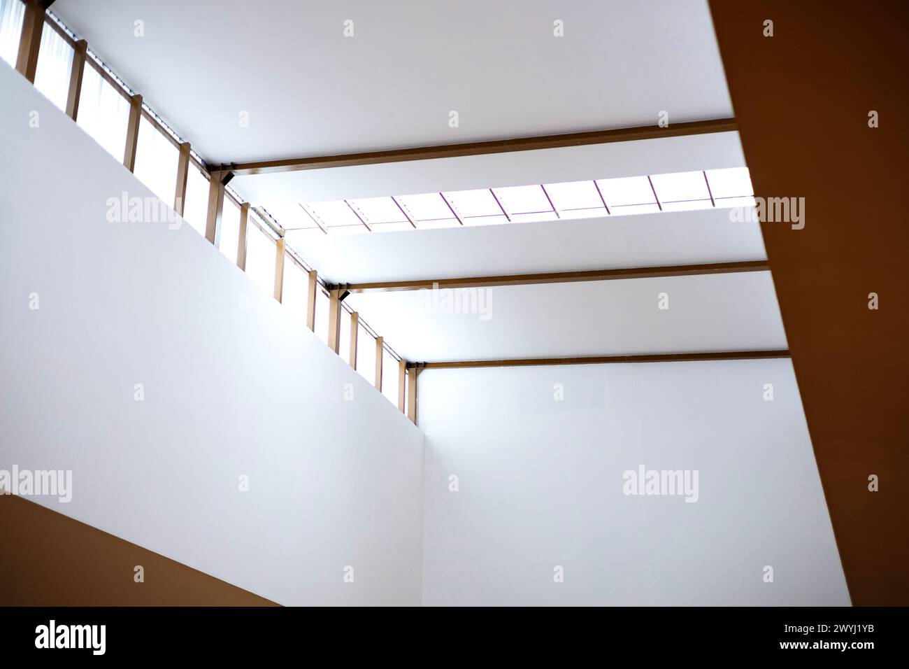 Window natural shadow overlay on white texture background. An Empty ...