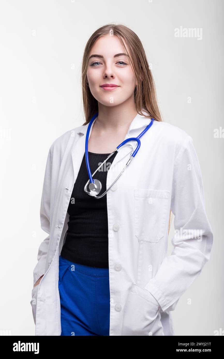 he future doctor's gentle smile exudes confidence and a reassuring ...