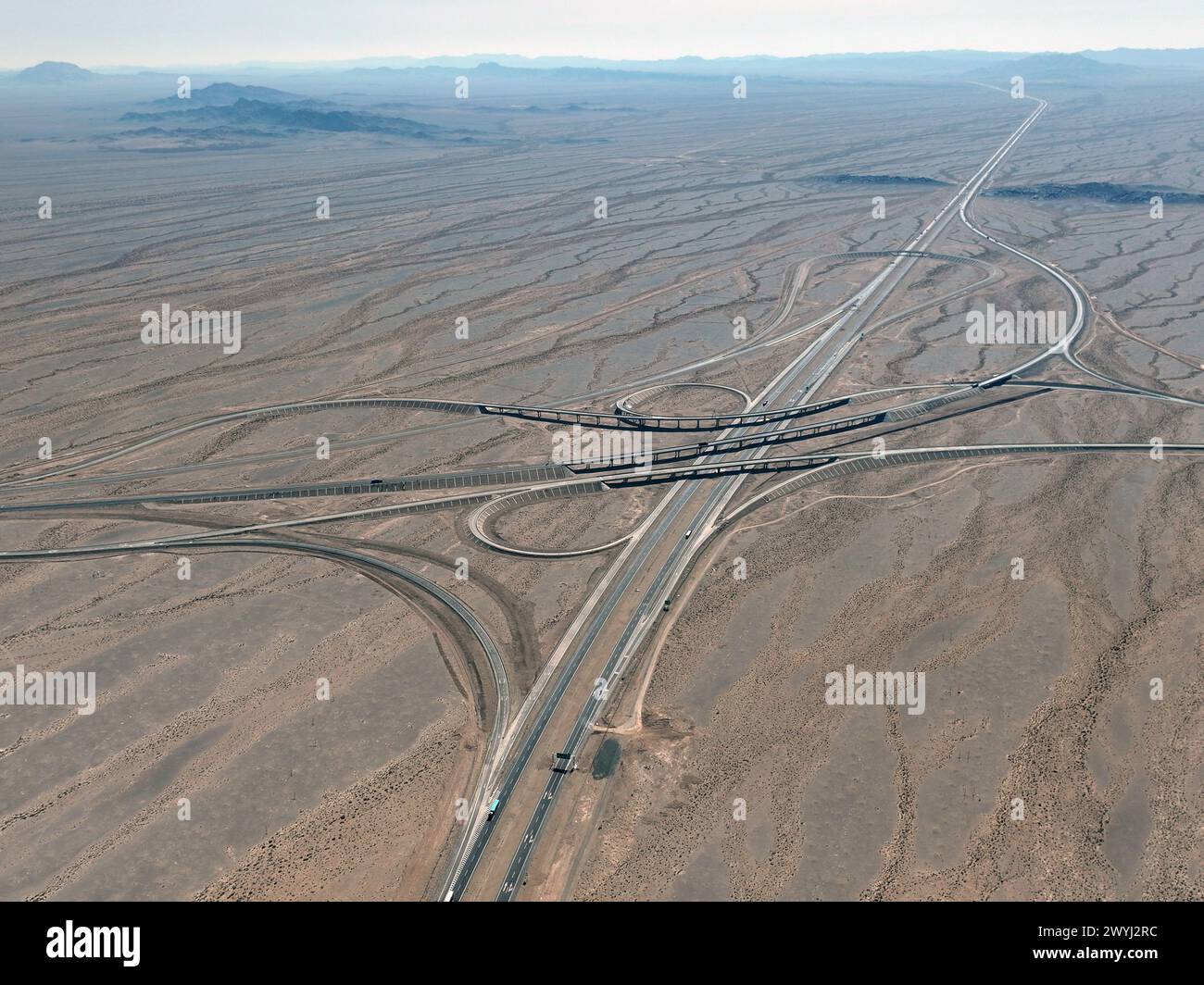 Hami, China. 07th Apr, 2024. An aerial photo is showing the transition ...