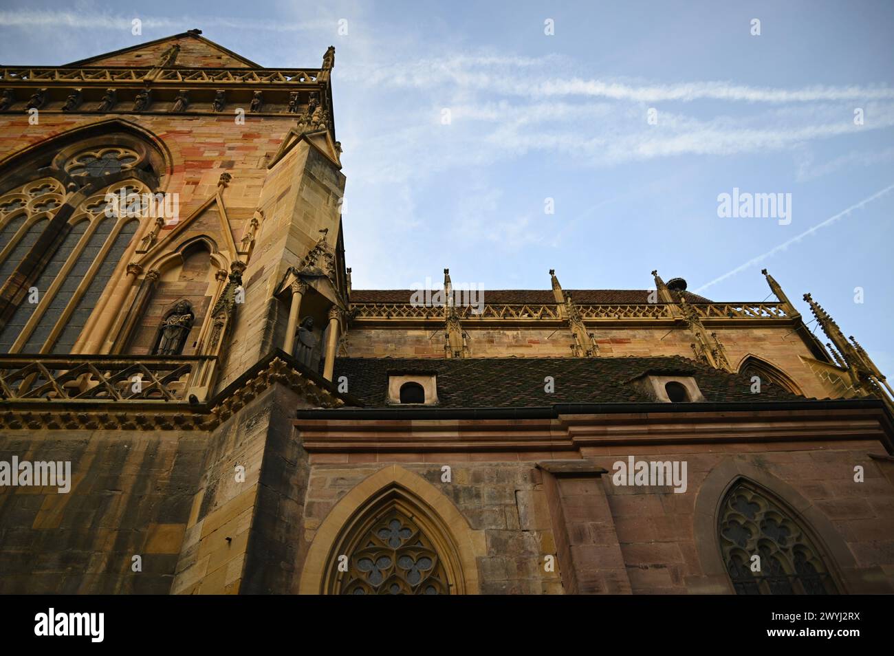Landscape with scenic view of the Gothic style Église Saint-Martin a ...