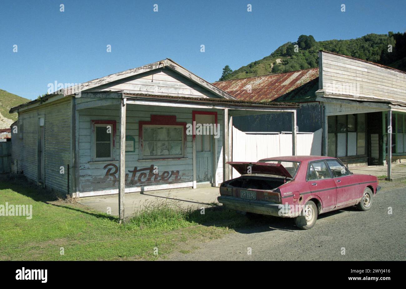 Old buildings, Whangamōmona, New Zealand, circa1998 Stock Photo - Alamy