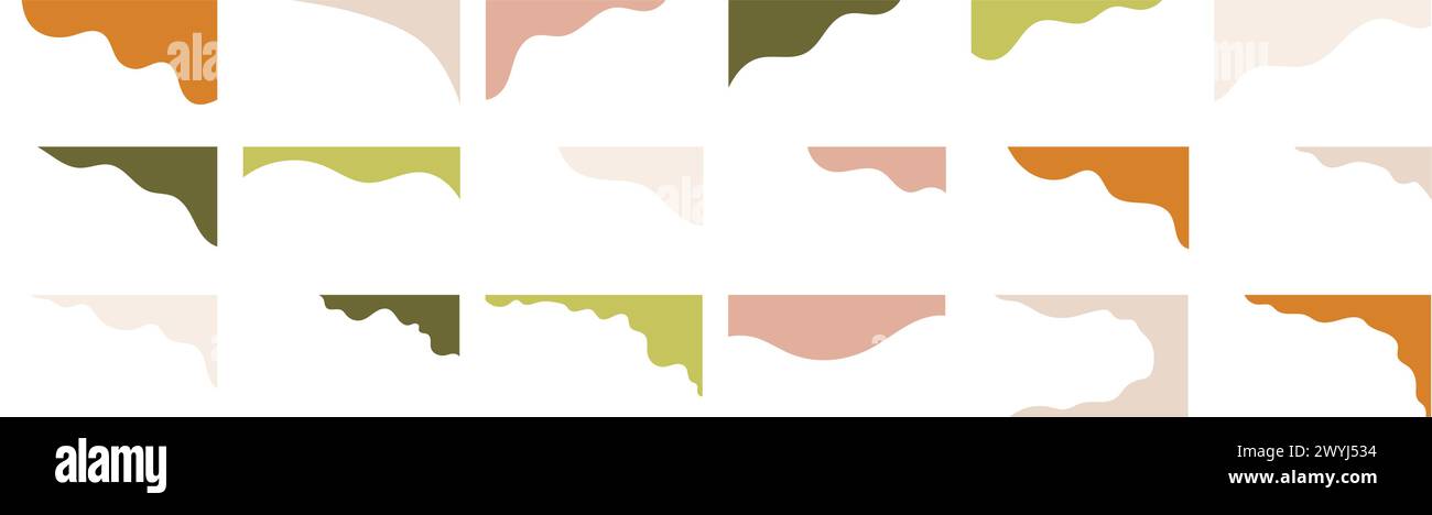 Array of varied shapes for use in website headers or footers in modern ...