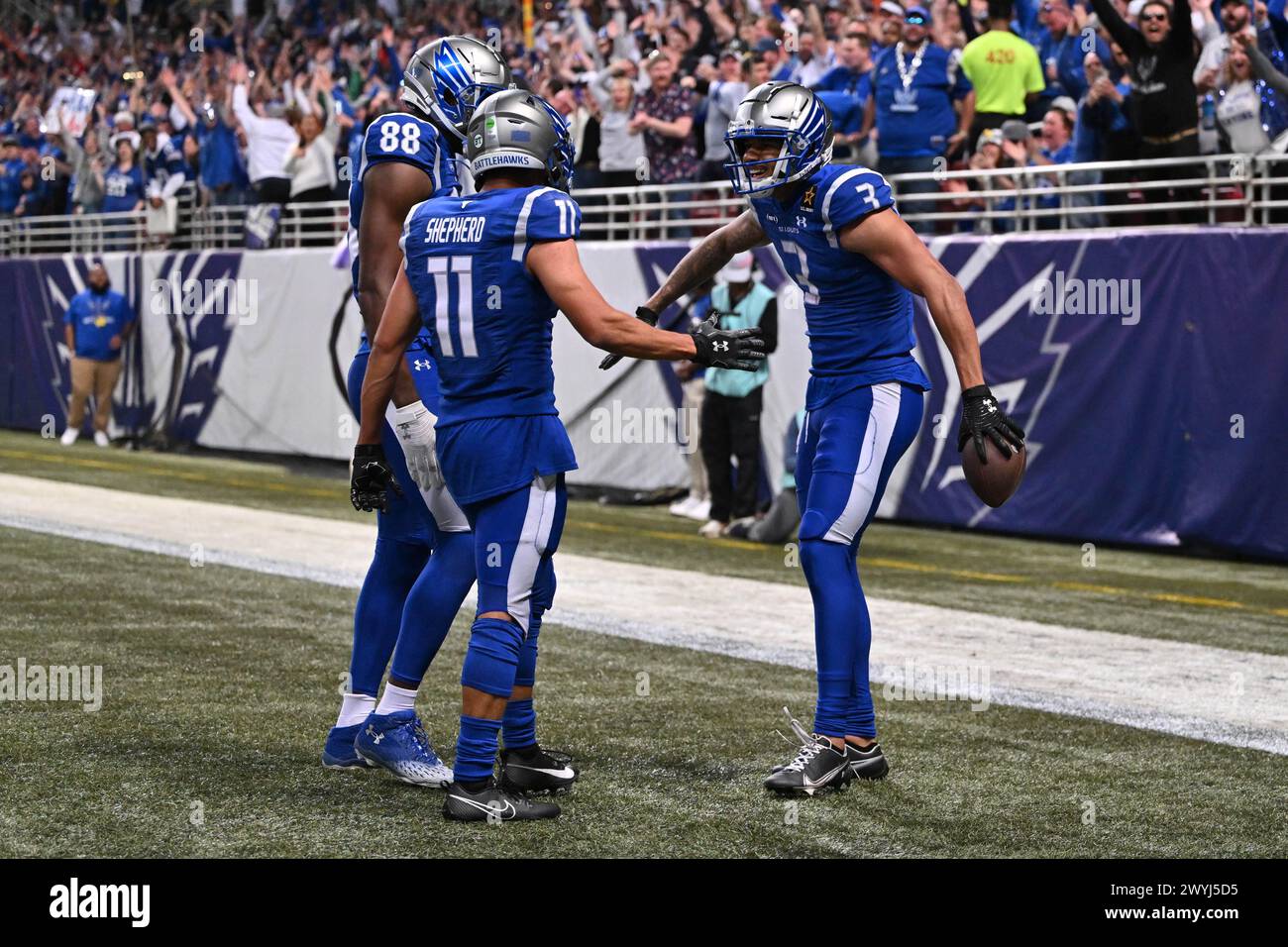 St. Louis, Missouri, USA. 6th Apr, 2024. St. Louis Battlehawks wide ...