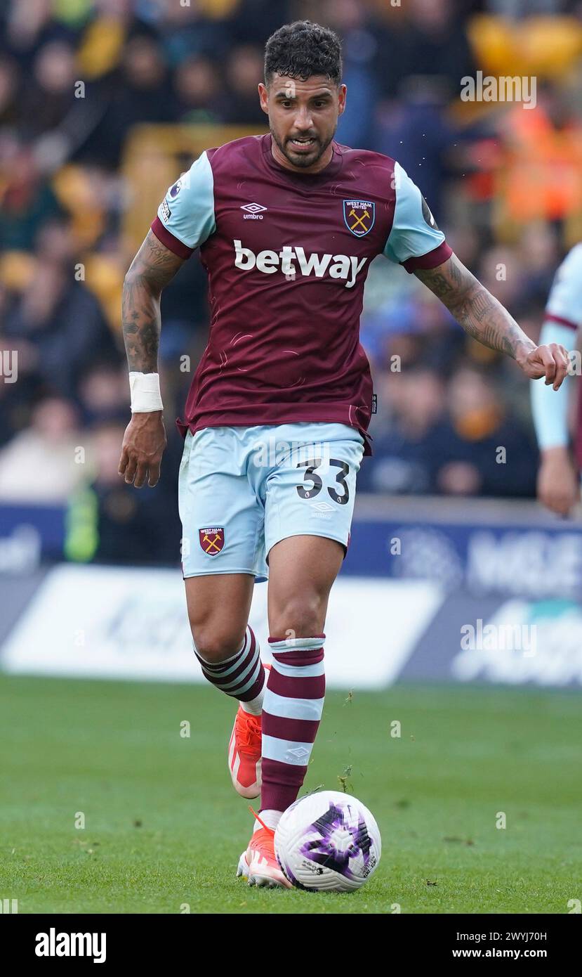 Wolverhampton, UK. 6th Apr, 2024. Emerson Palmieri of West Ham United ...
