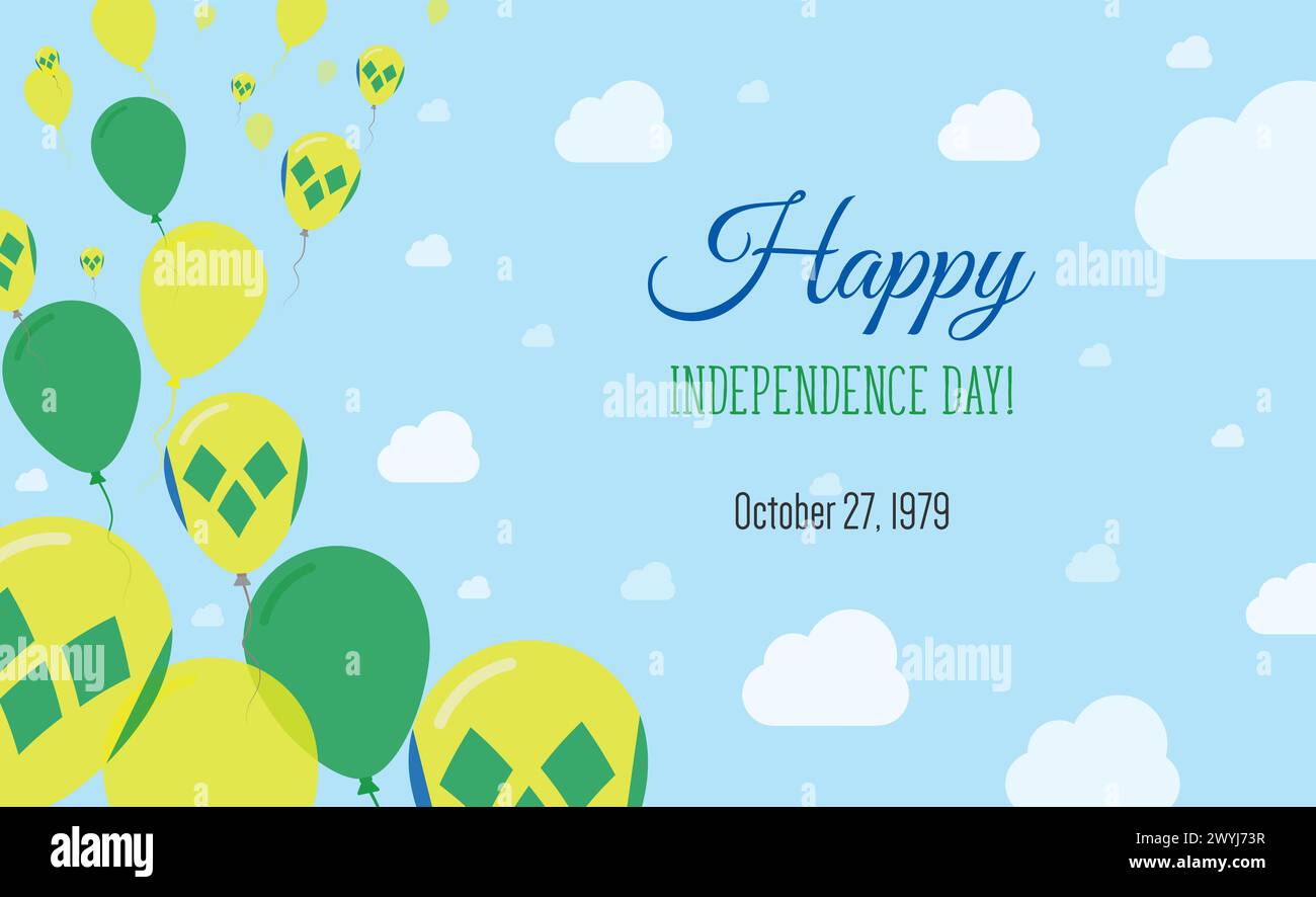 Saint Vincent And The Grenadines Independence Day Sparkling Patriotic ...