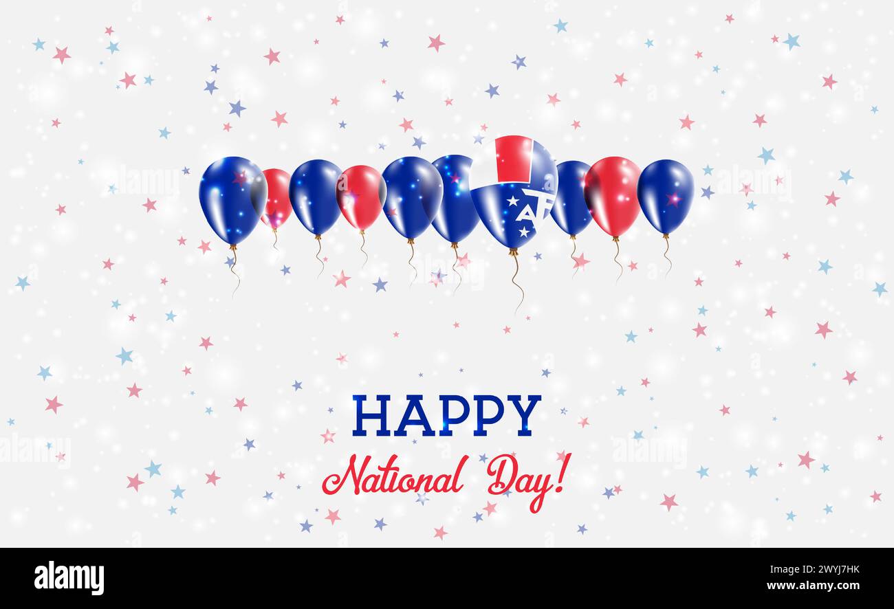 French Southern Territories Independence Day Sparkling Patriotic Poster ...