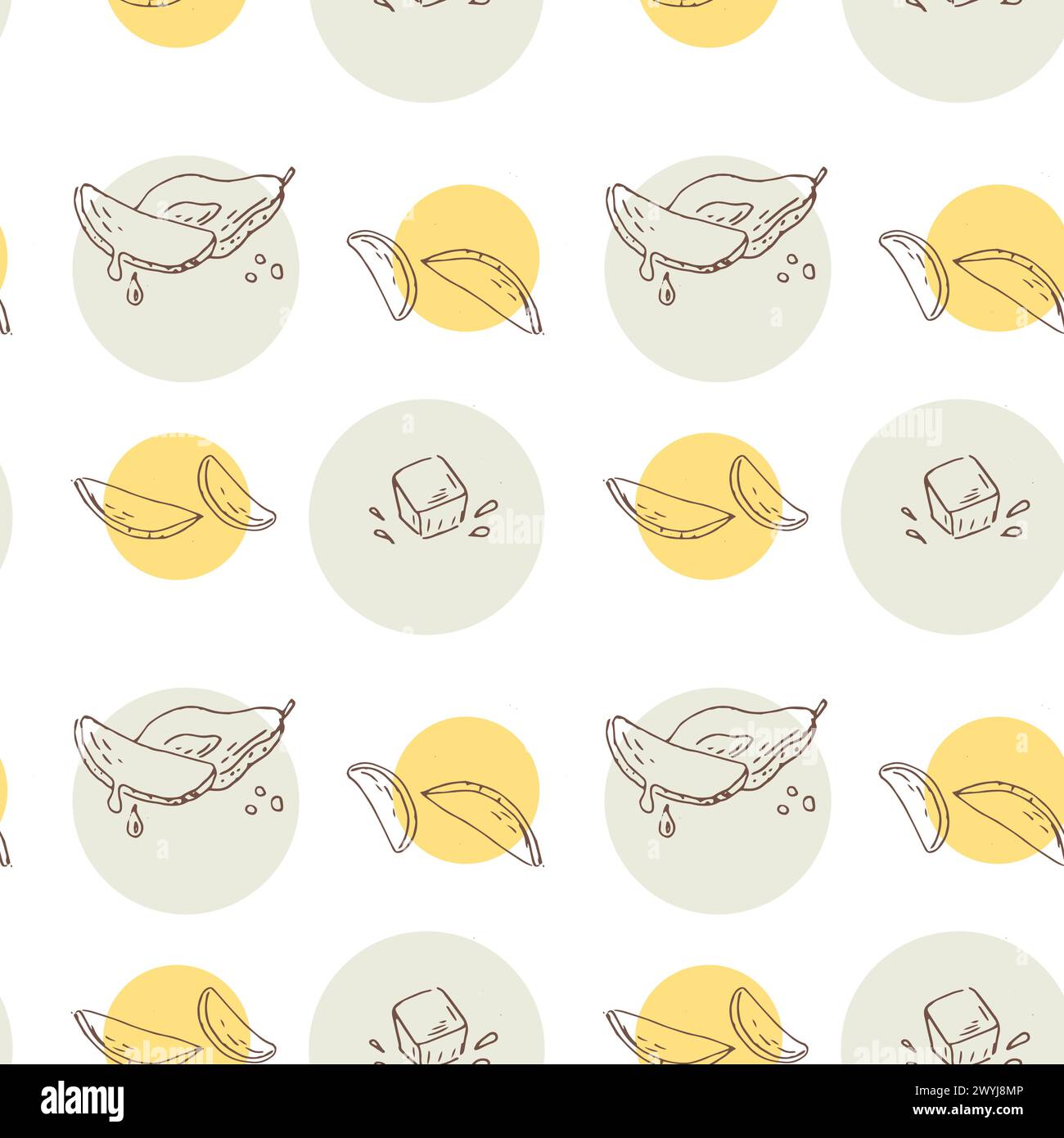 Seamless pattern with mango, tropical fruit background. Vector ...