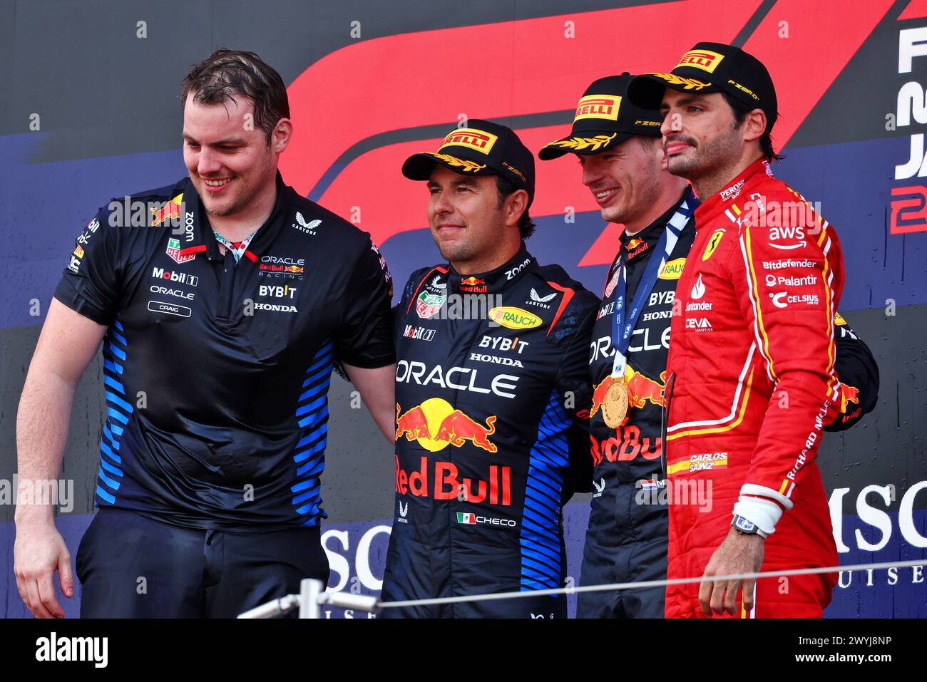 Suzuka, Japan. 07th Apr, 2024. The podium (L to R): Craig Dear (GBR ...