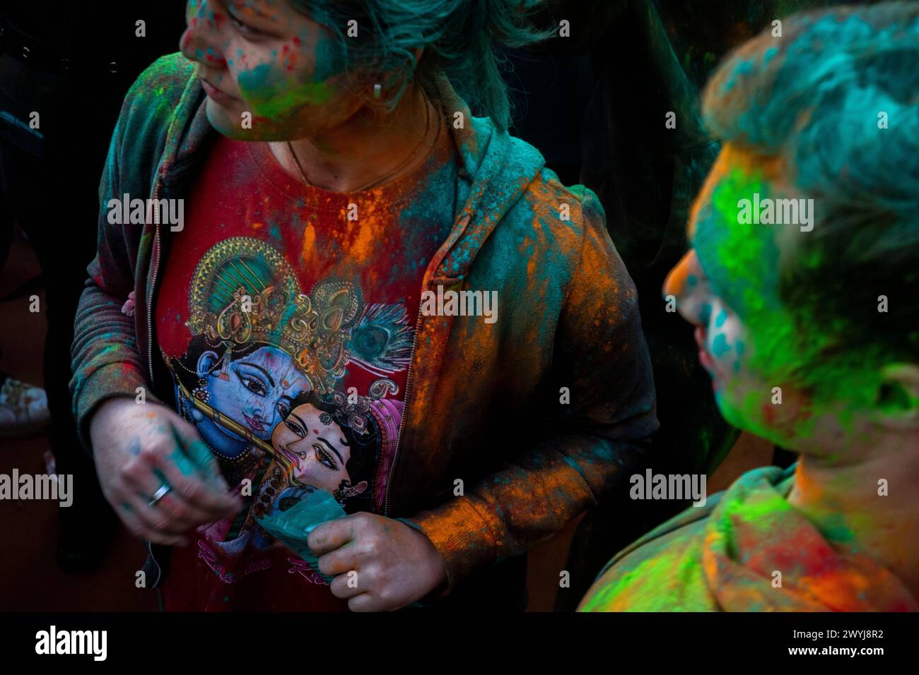 Moscow, Russia. 6th of April, 2024. People take part in the Holi ...