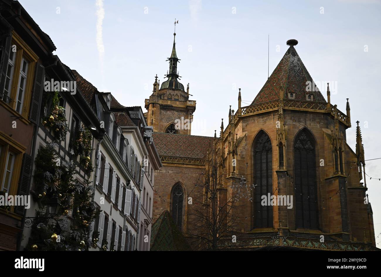 Landscape with scenic view of the Gothic style Église Saint-Martin a ...