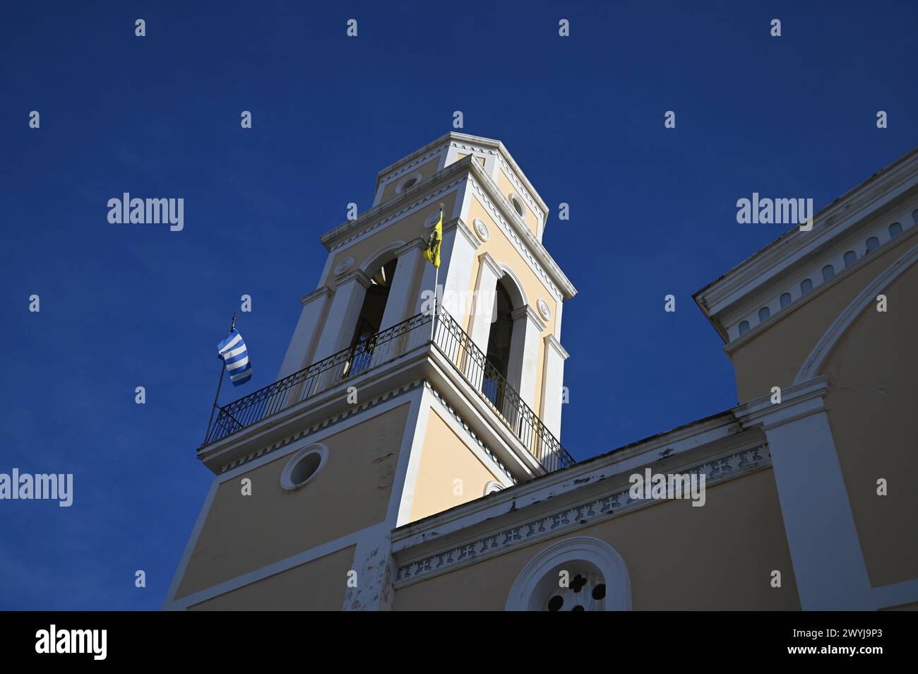 Landscape with scenic bell tower view of the Metropolitan Cathedral of ...