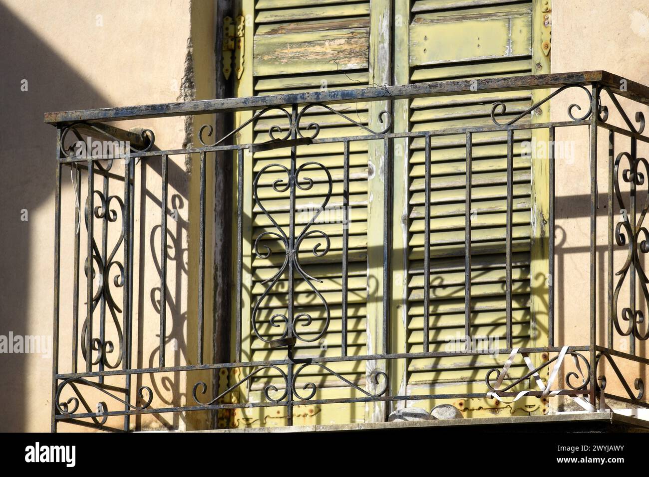 Antique handcrafted wrought iron balcony railing in Kalamata ...