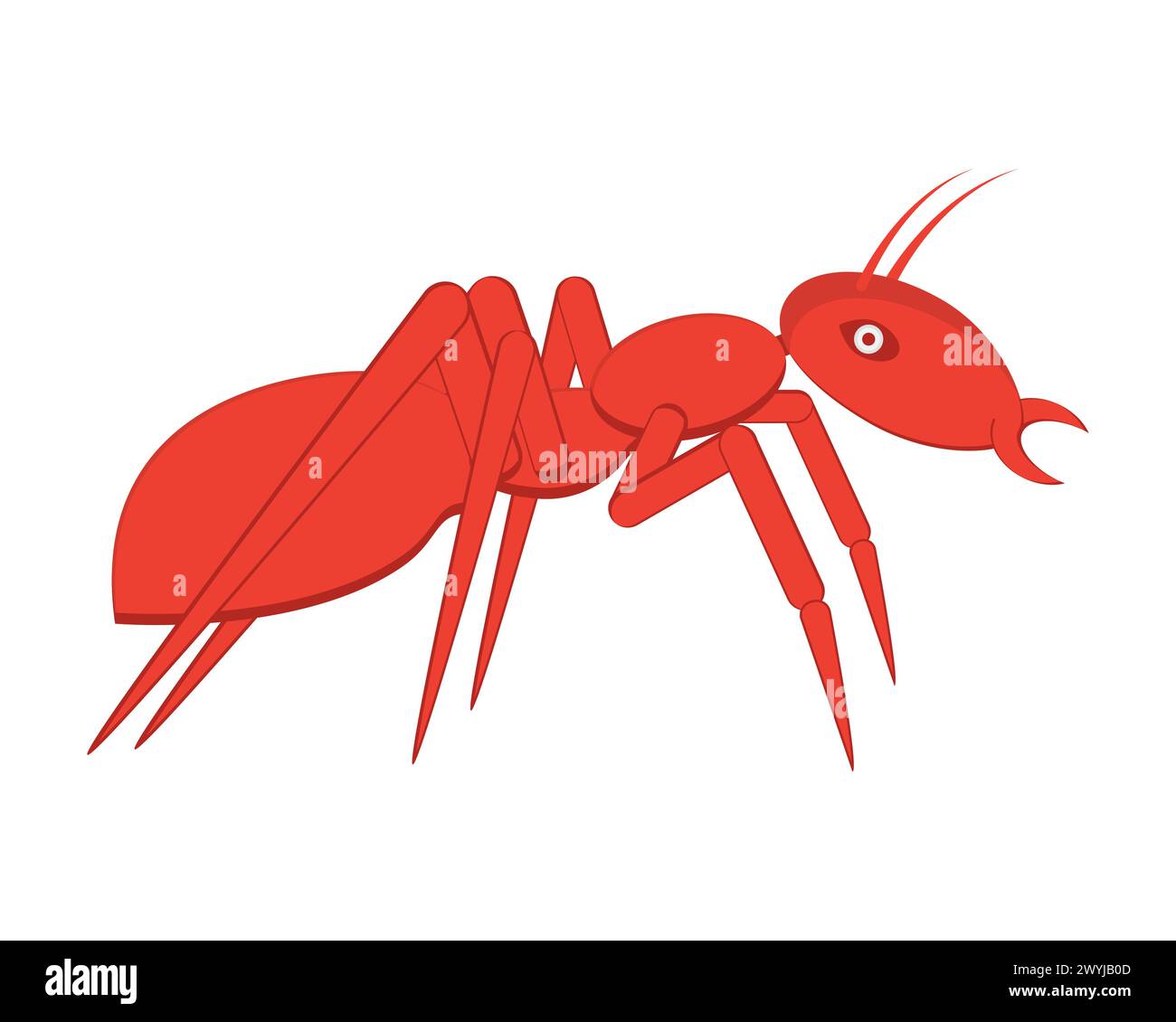 Red ant. Vector in cartoon style. Side view Stock Vector Image & Art ...