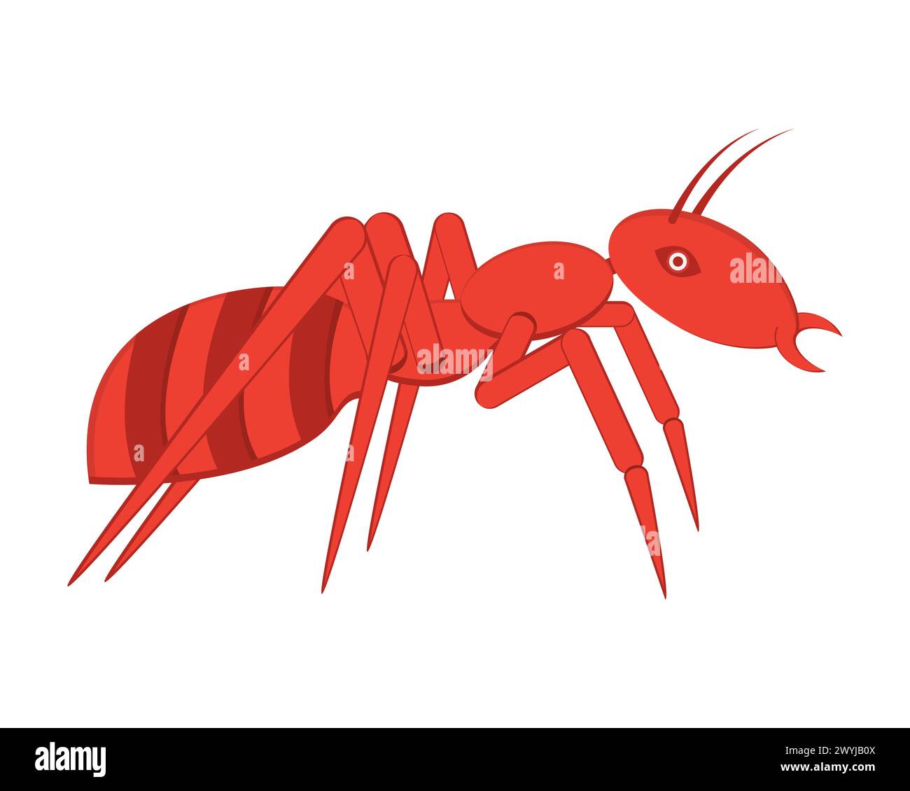 Red ant. Vector in cartoon style. Side view Stock Vector Image & Art ...