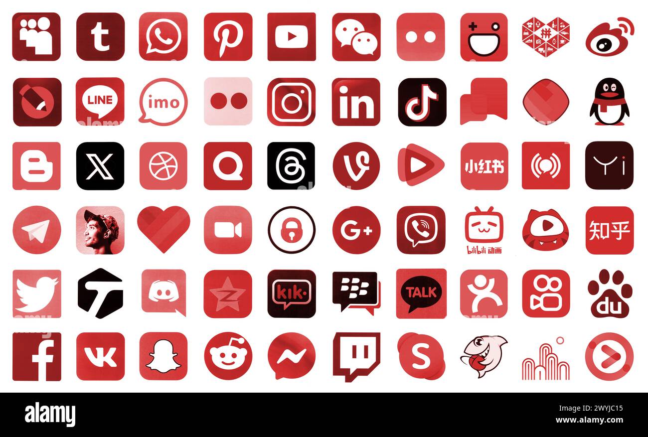 Red social whatsapp logo hi-res stock photography and images - Alamy