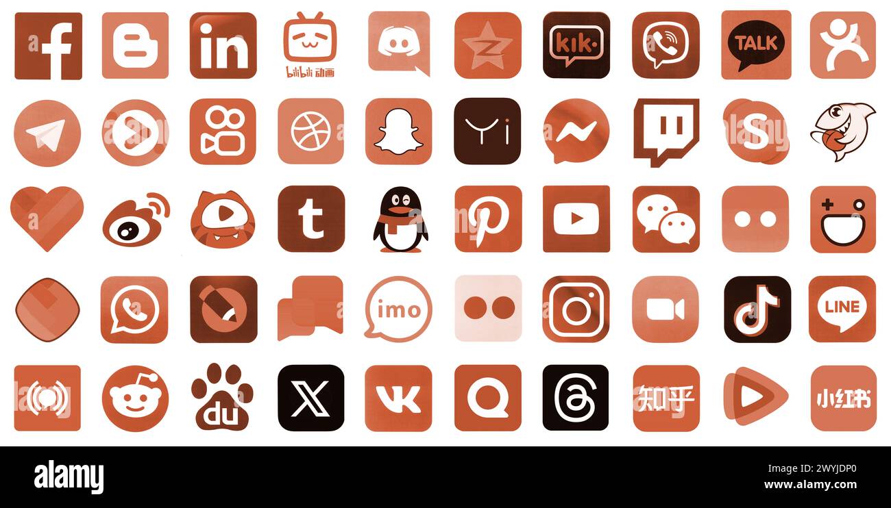 Red social whatsapp logo hi-res stock photography and images - Alamy