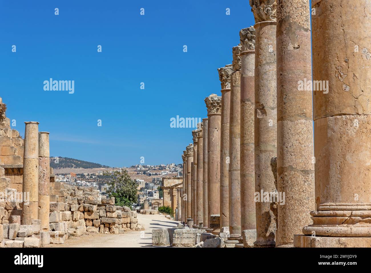 Ancient Roman Ruins at Jerash archaeological site. Jordan. Horizontally ...