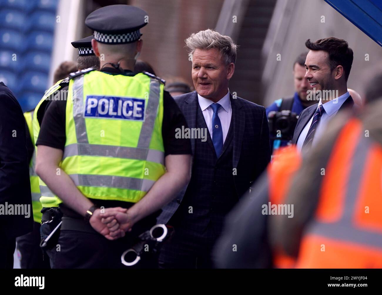 Celebrity chef and Rangers fan Gordon Ramsay arrives for the cinch ...