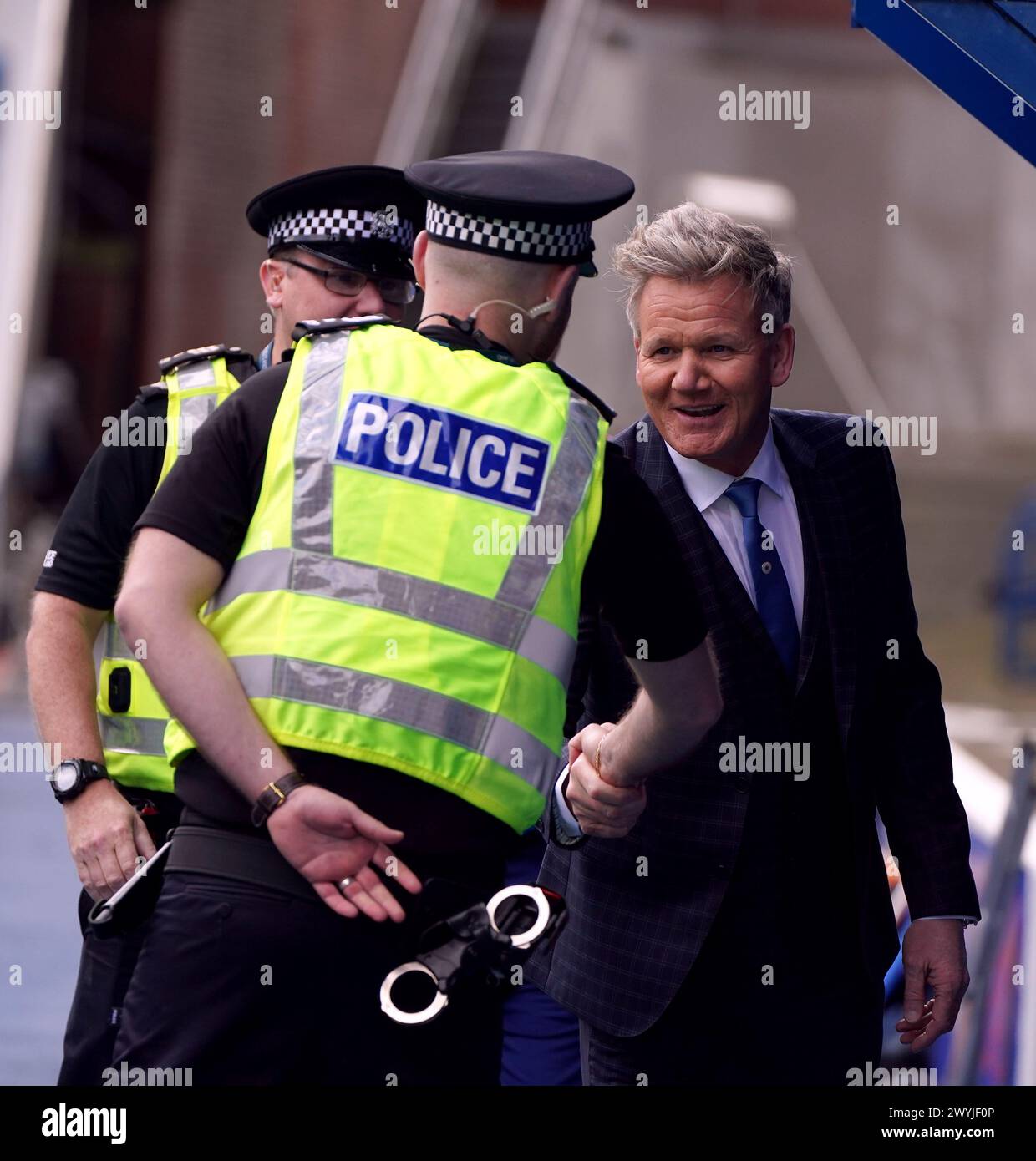 Celebrity chef and Rangers fan Gordon Ramsay arrives for the cinch ...