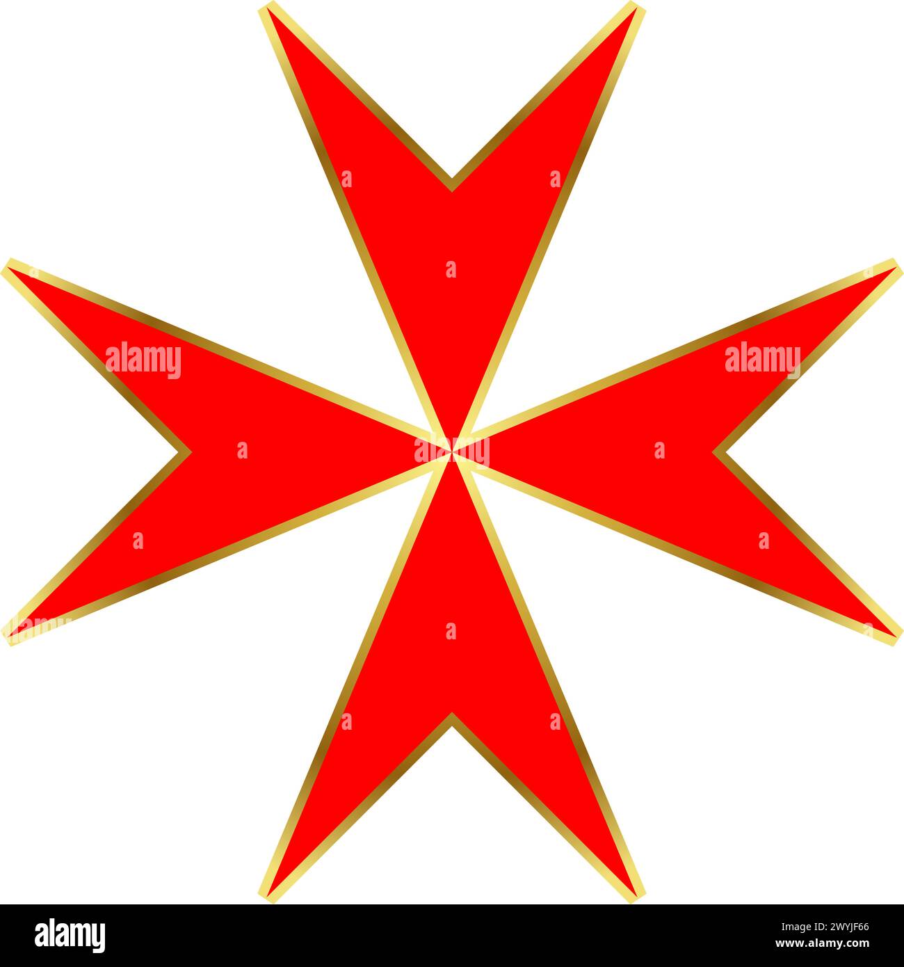 red Maltese cross with golden outline. Military Order insignia Stock ...