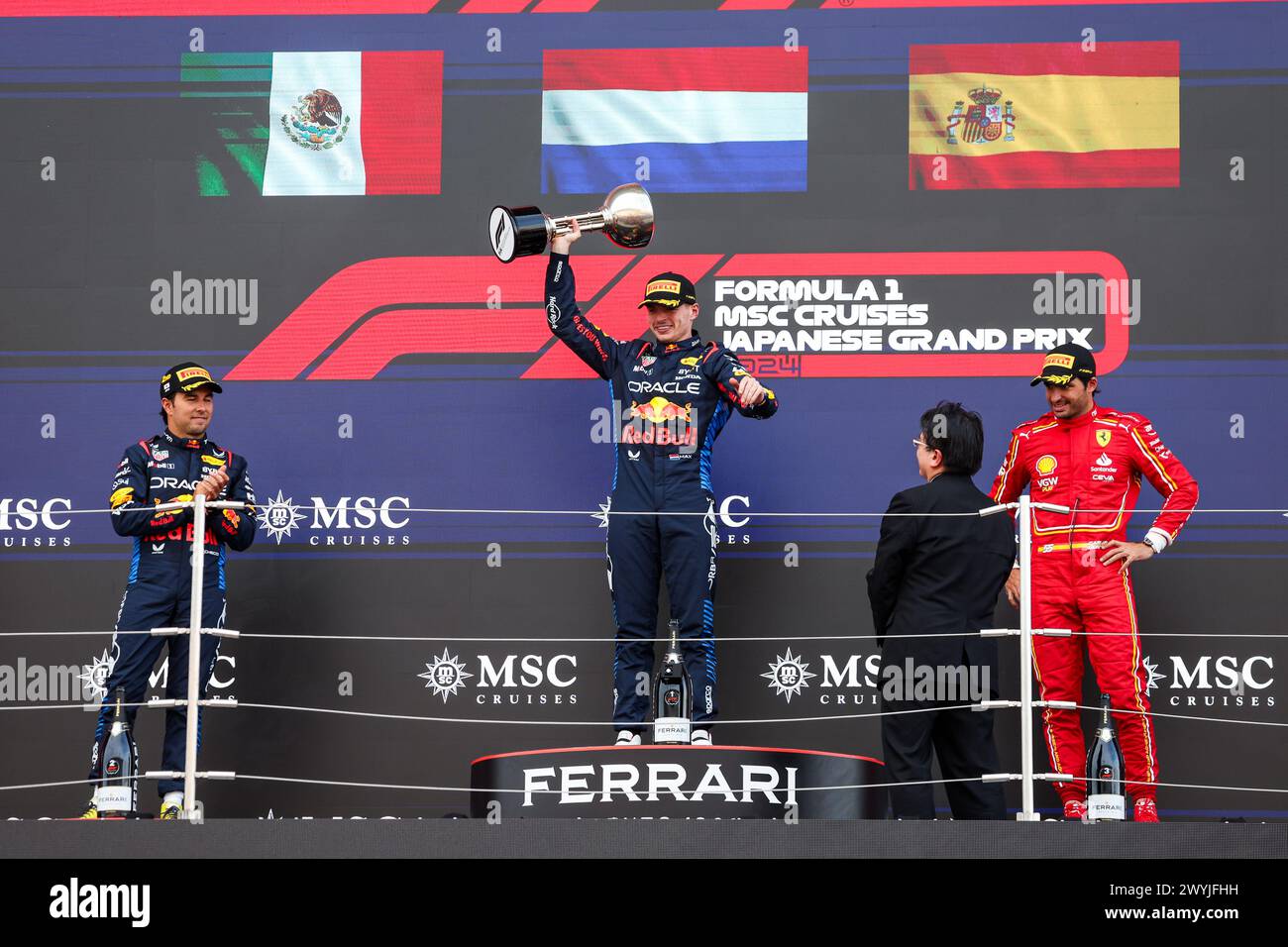 Podium: VERSTAPPEN Max (ned), Red Bull Racing RB20, PEREZ Sergio (mex ...