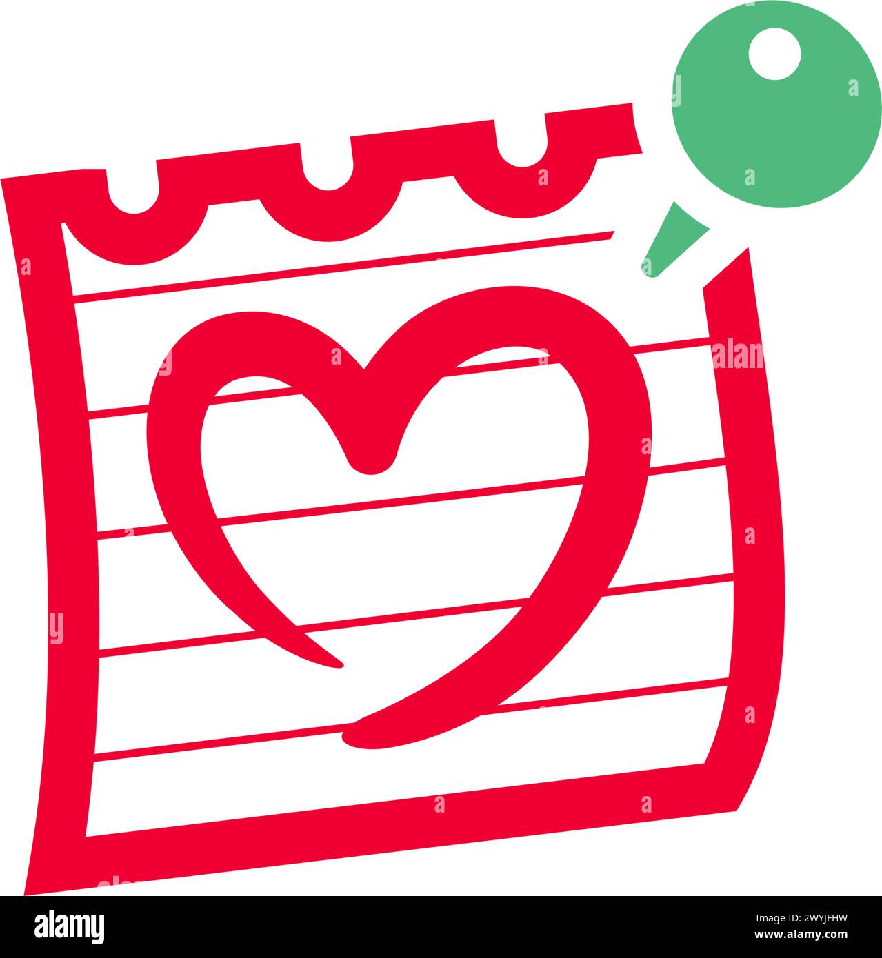 paper sheet with pin icon or Valentines day symbol Stock Vector Image ...