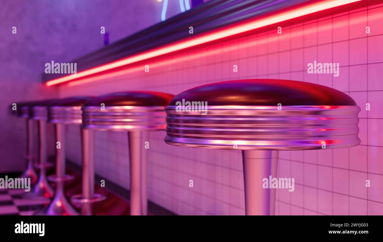 Retro diner booth hi-res stock photography and images - Alamy