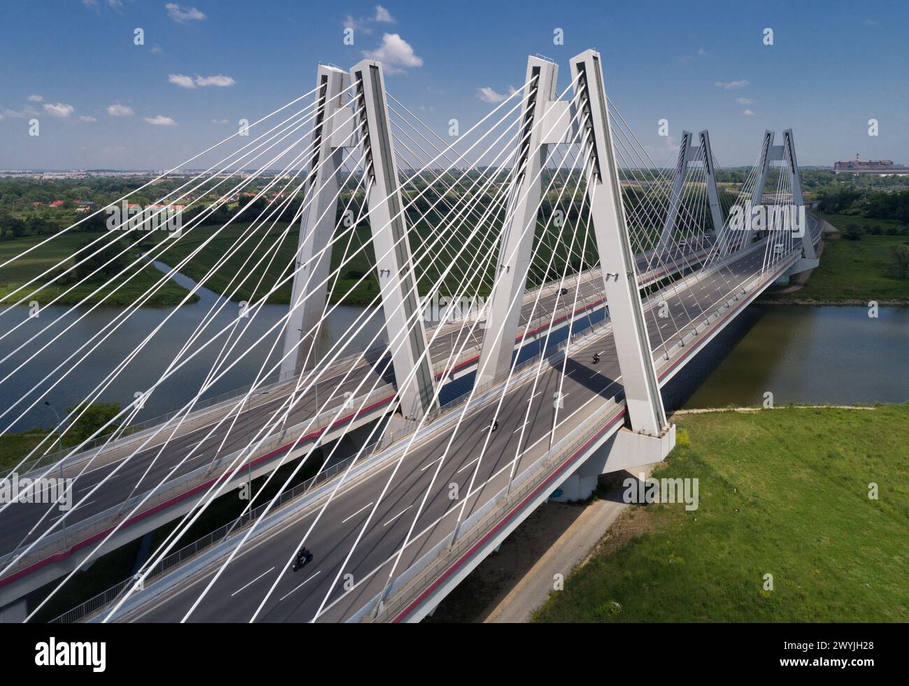 Cardinal Franciszek Macharski Bridge, Krakow, Poland Stock Photo - Alamy