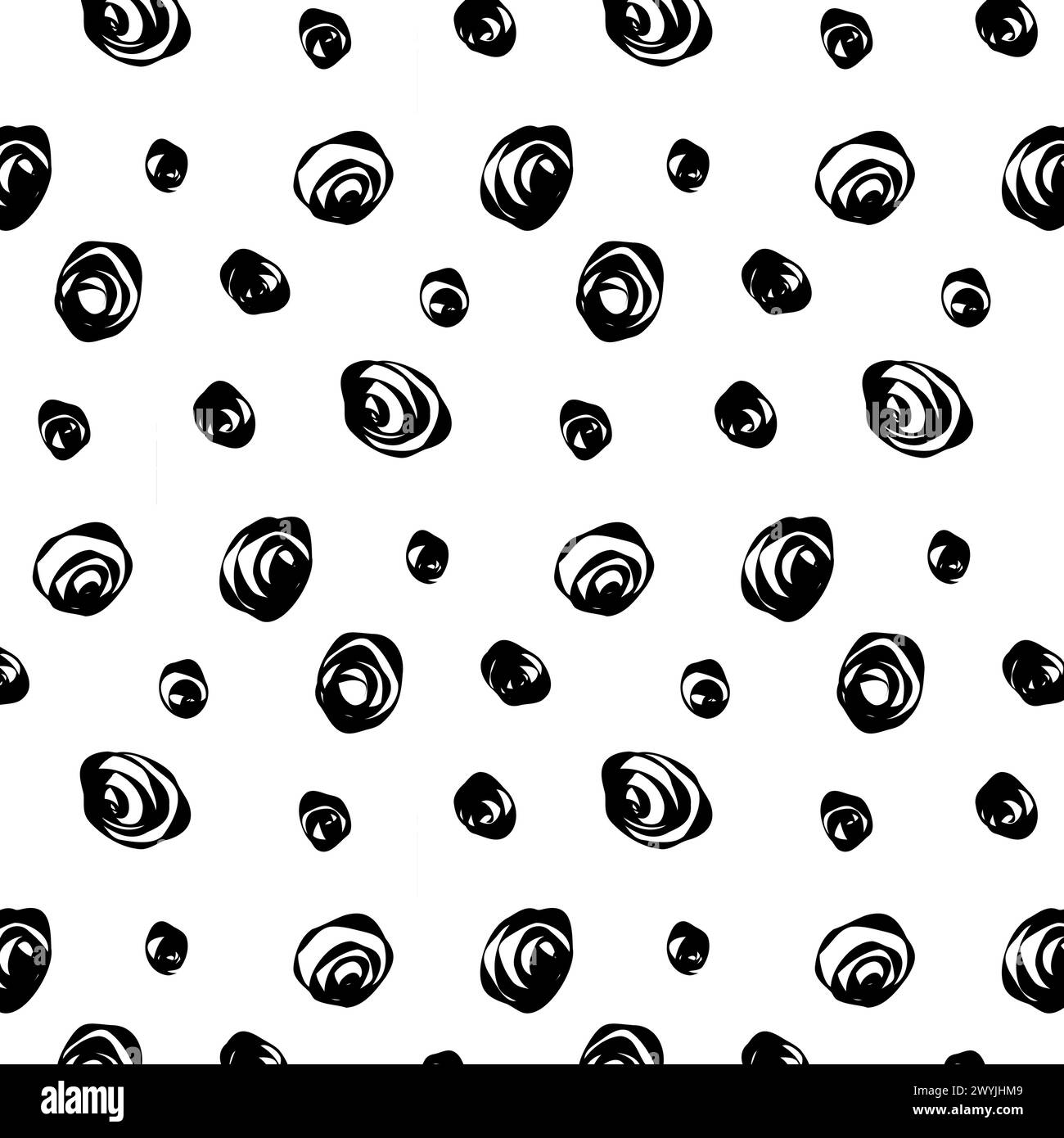Dot doodles texture seamless pattern. Hand drawn circles.Vector ...