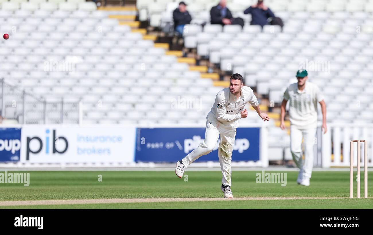 Birmingham, UK. 07th Apr, 2024. Worcestershire's Jake Libby in action ...