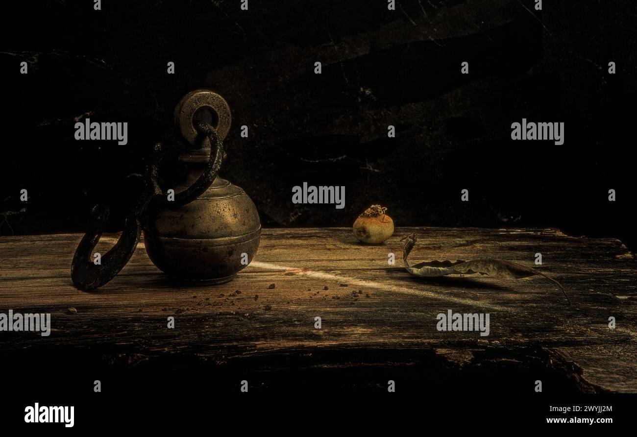 Weights for the antique Italian scale Stock Photo - Alamy