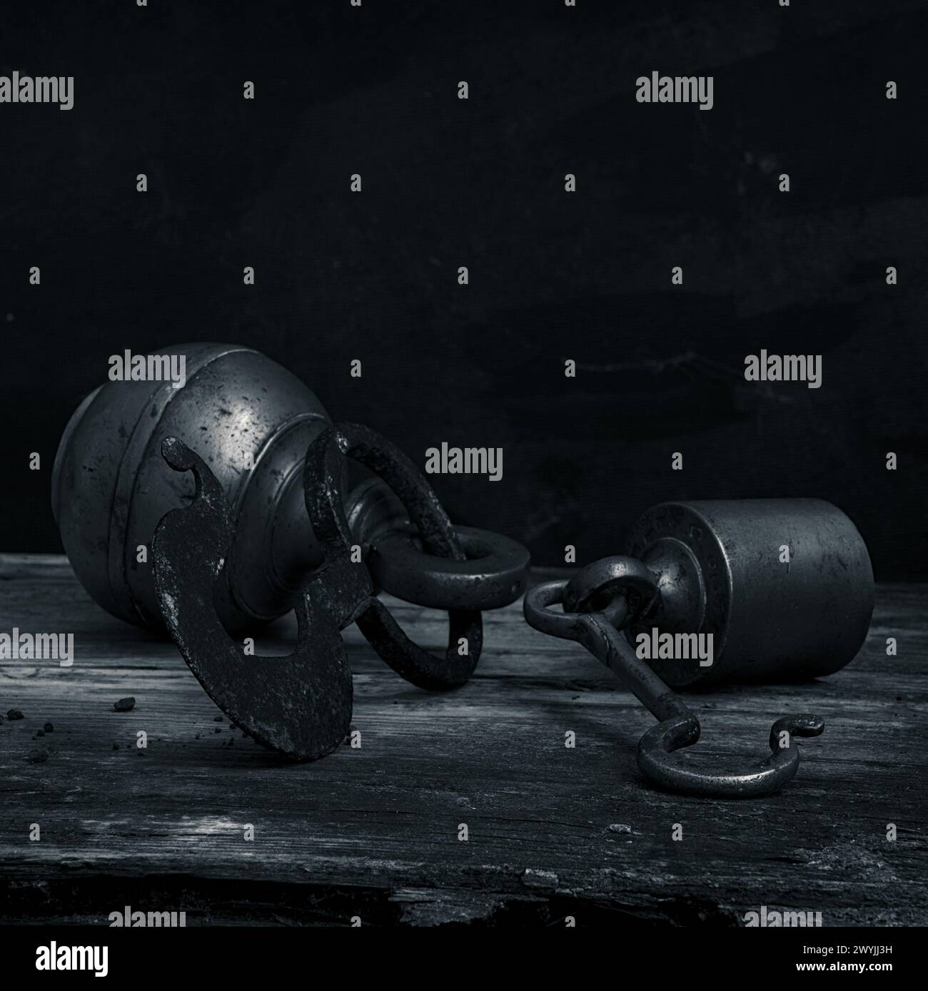 Weights for the antique Italian scale Stock Photo - Alamy