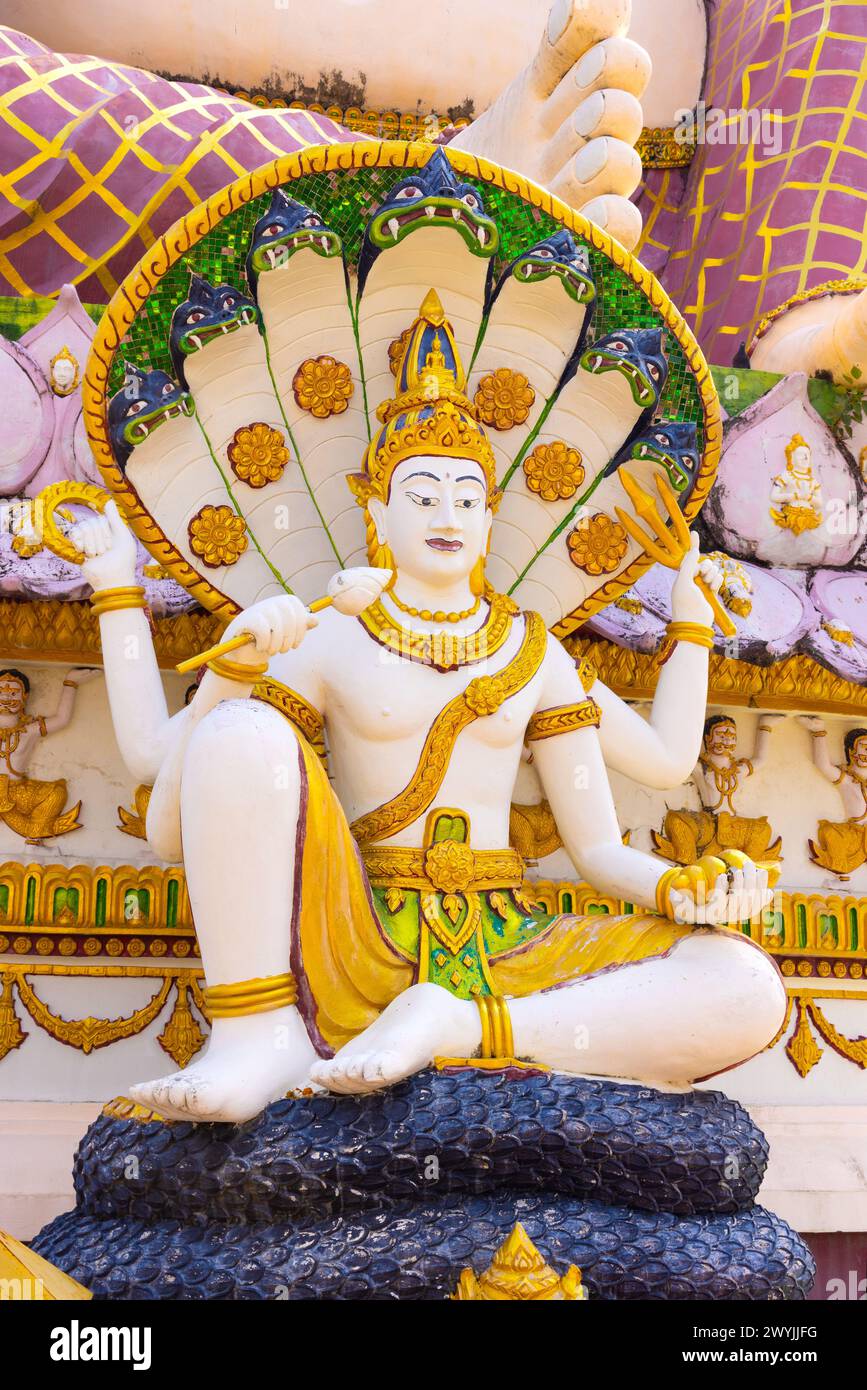 Colorful Thai Deity Statue with Multiple Arms in Thailand Stock Photo ...