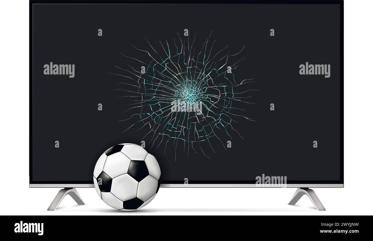 Broken television tv smashed Stock Vector Images - Alamy