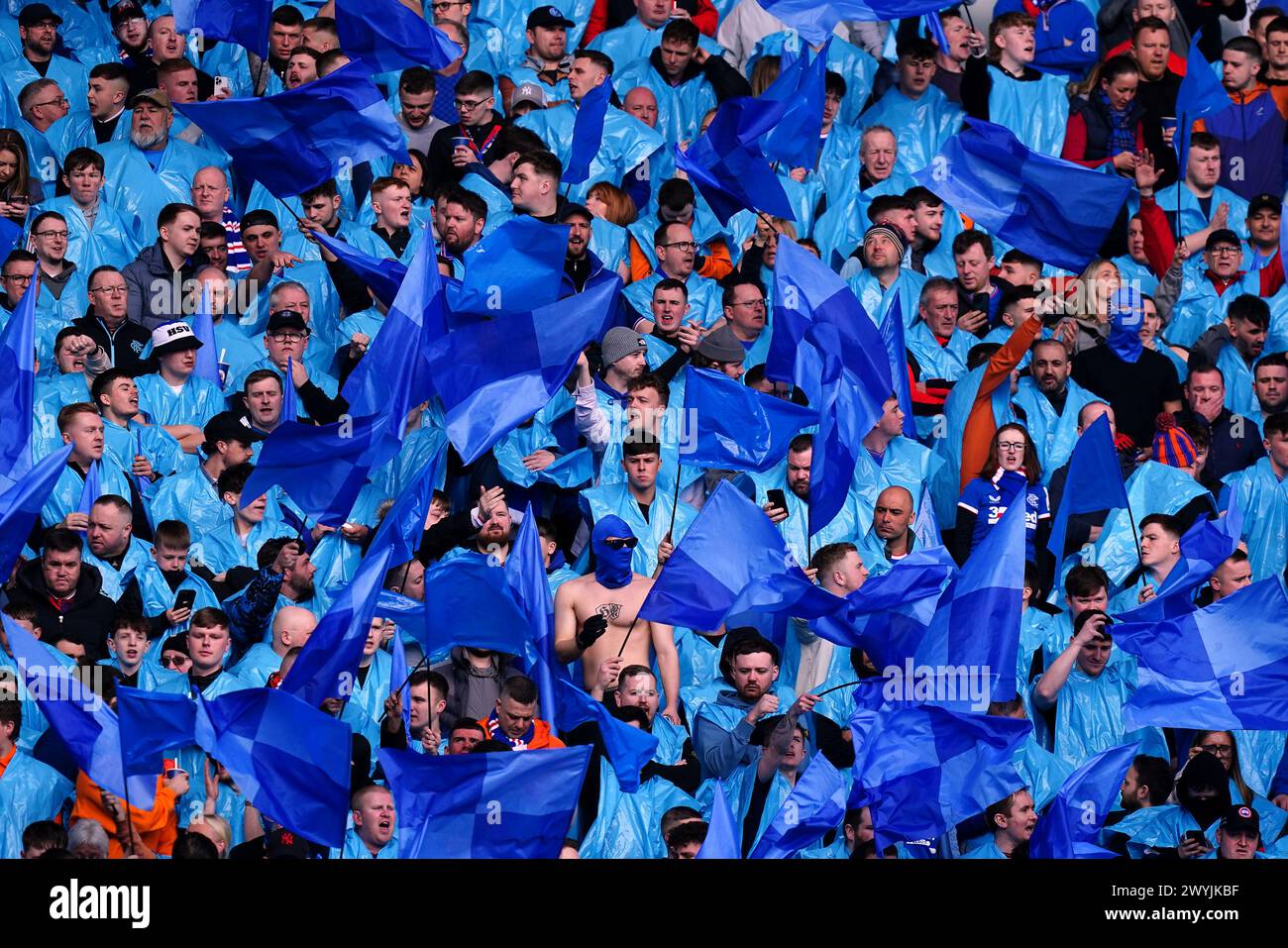 Rangers fans in the stands during the cinch Premiership match at Ibrox ...