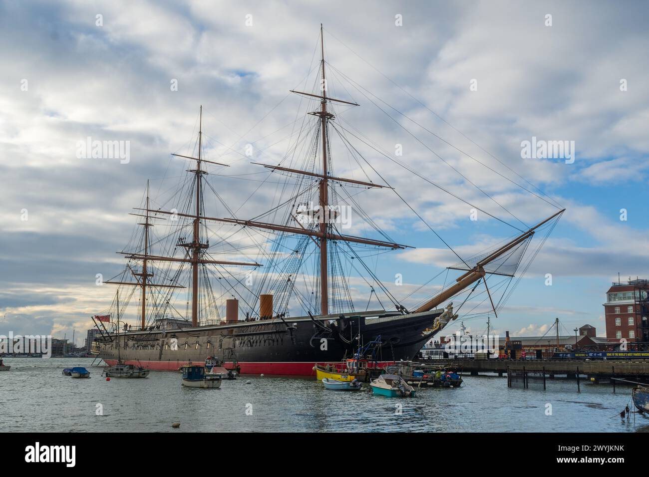 The Hard, Portsmouth, UK - February 11th 2024: Moored at the Historic ...