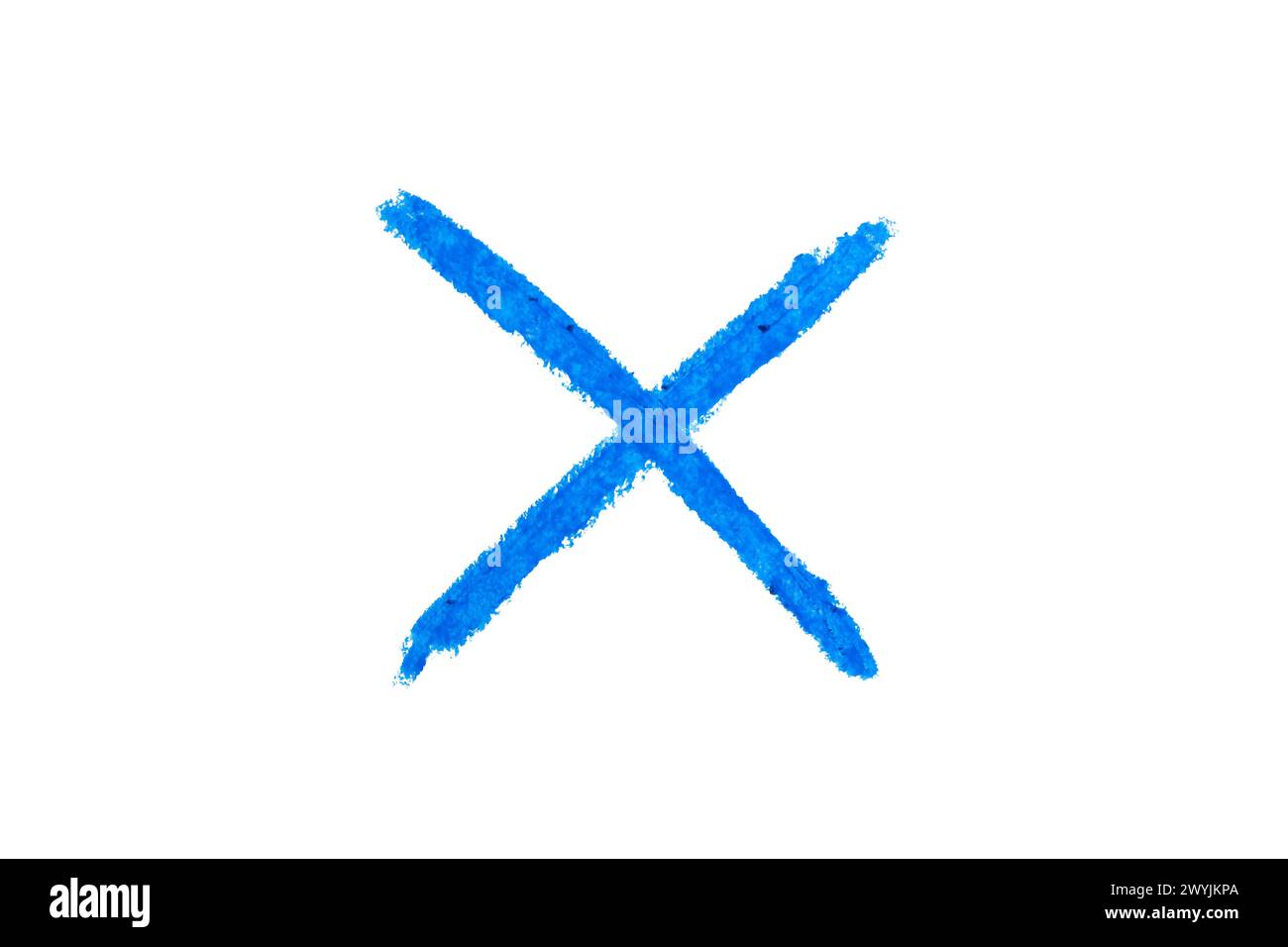 Letter X drawn with blue crayon on white background Stock Photo - Alamy