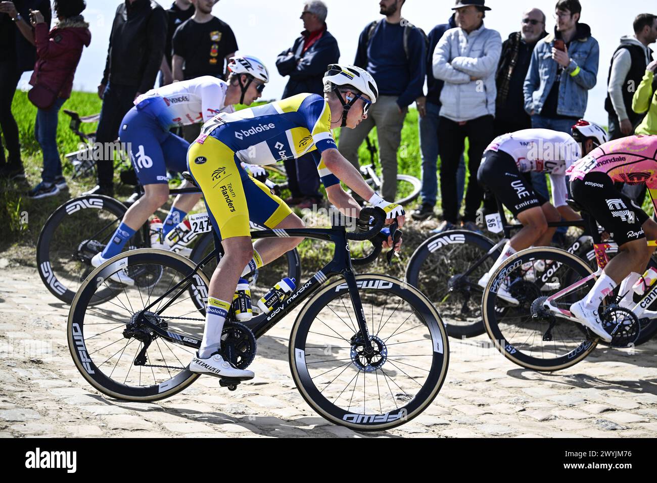 Roubaix, France. 07th Apr, 2024. Belgian Victor Vercouillie of Team ...