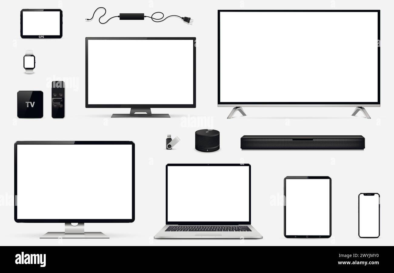 Set of modern digital devices. Vector illustration Stock Vector Image & Art - Alamy