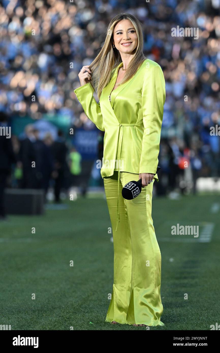 Giulia Diletta Leotta, a television host, during the Serie A football ...
