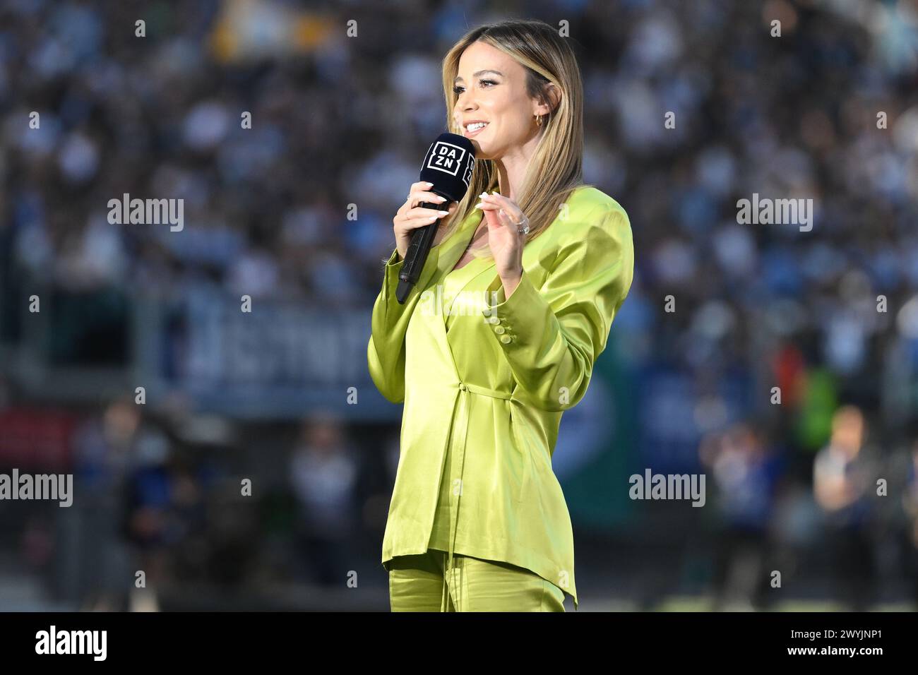 Giulia Diletta Leotta, a television host, during the Serie A football ...