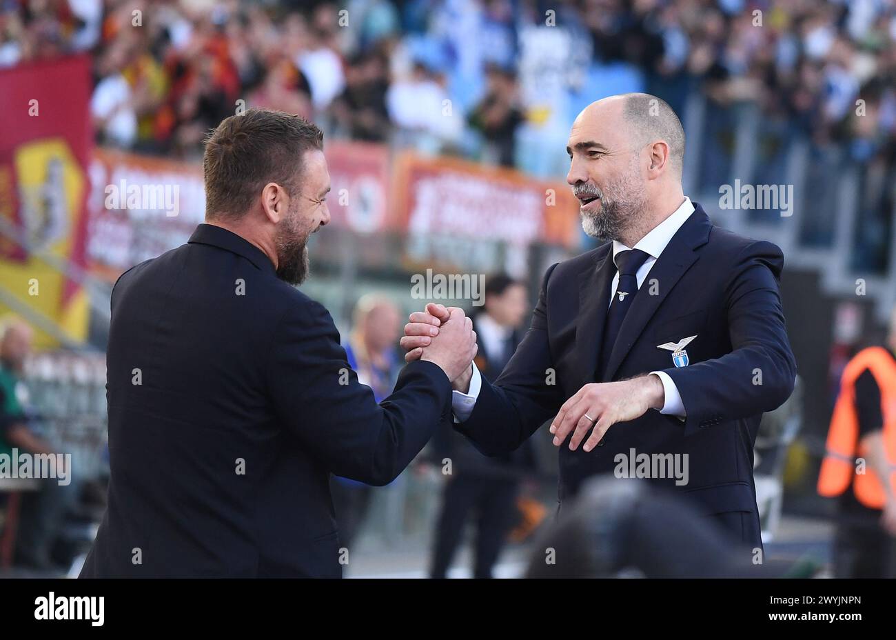 Daniele De Rossi coach of AS Roma and Igor Tudor head coach of SS Lazio ...