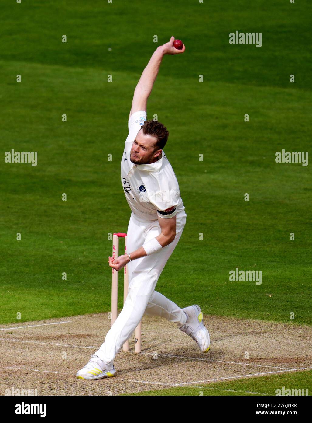 Middlesex’s Tom Helm during day one of the Vitality County Championship ...