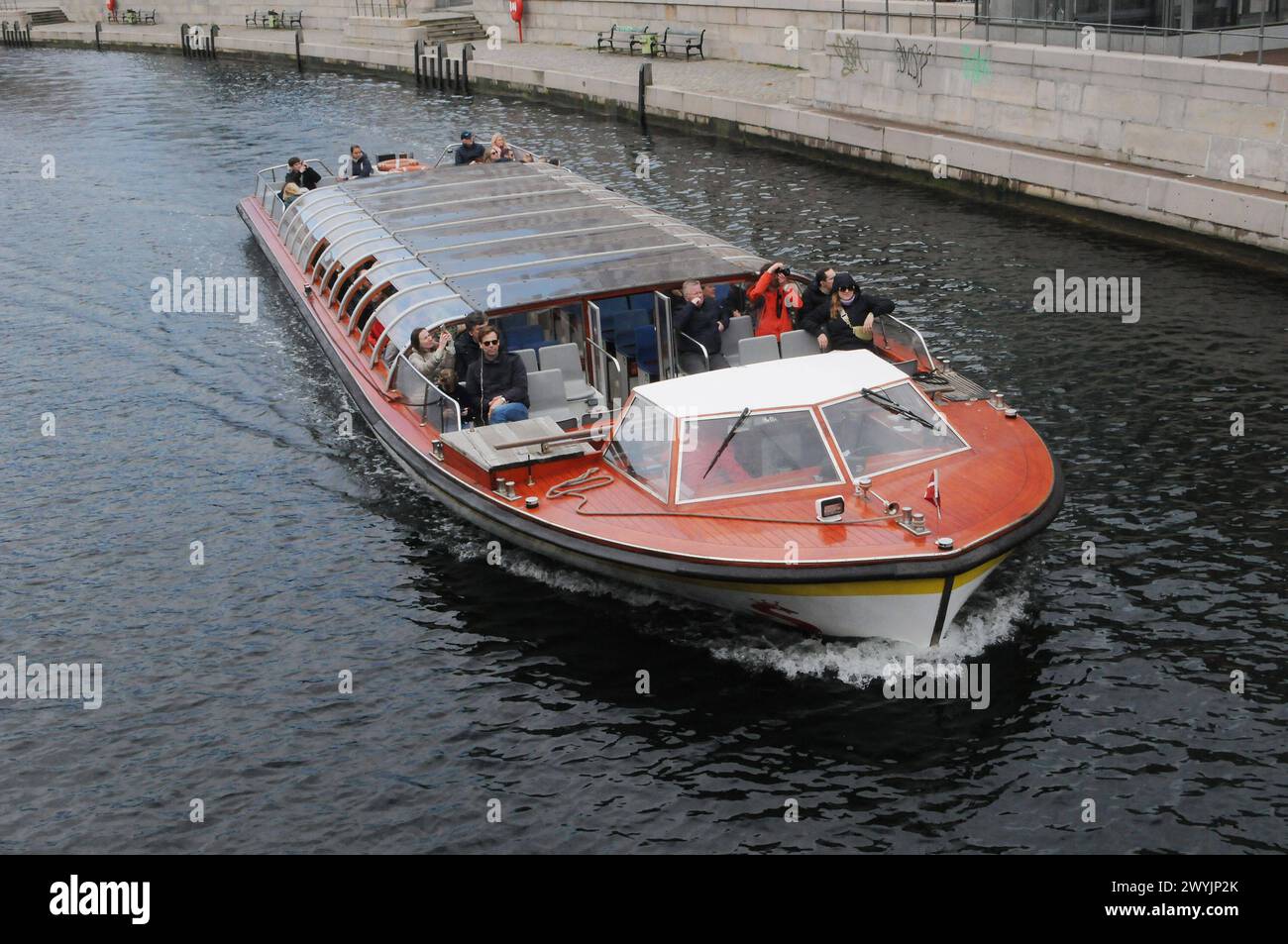 Copenhagen, Denmark /07 April 2024/.Canal tours Copenhagen boat ...