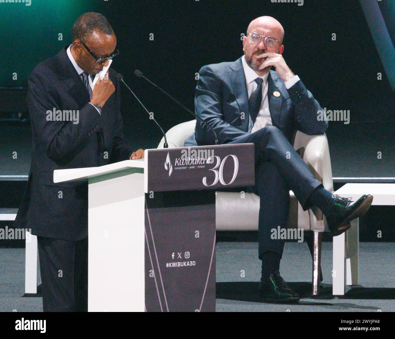 Kigali, Rwanda. 07th Apr, 2024. Rwanda President Paul Kagame and ...